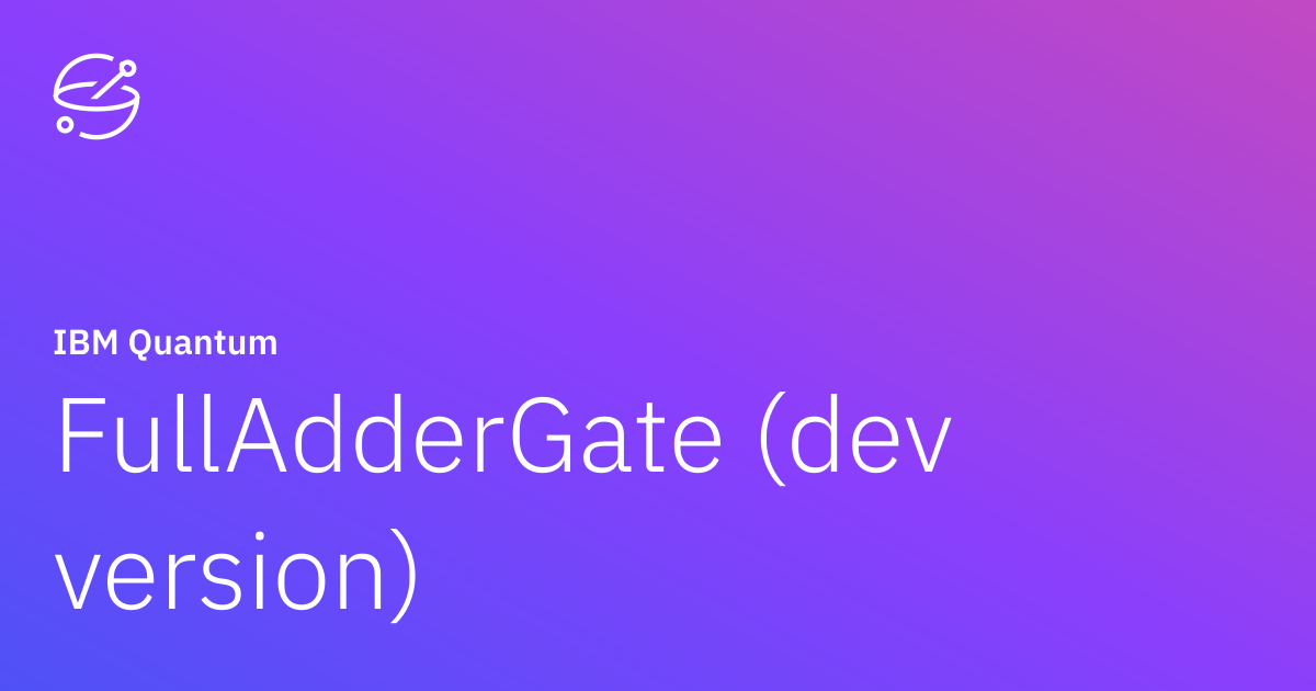 Fulladdergate Dev Version Ibm Quantum Documentation 1378